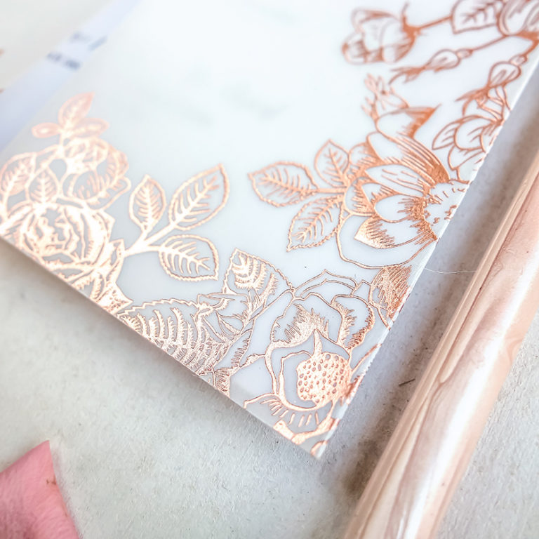 faire part mariage calque cire rose gold | Sweet Paper