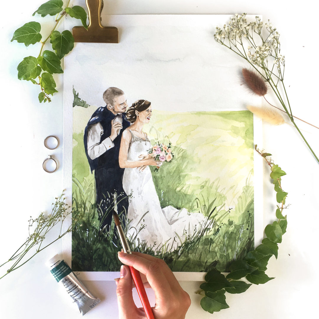 Illustration mariage sur mesure aquarelle | Sweet Paper